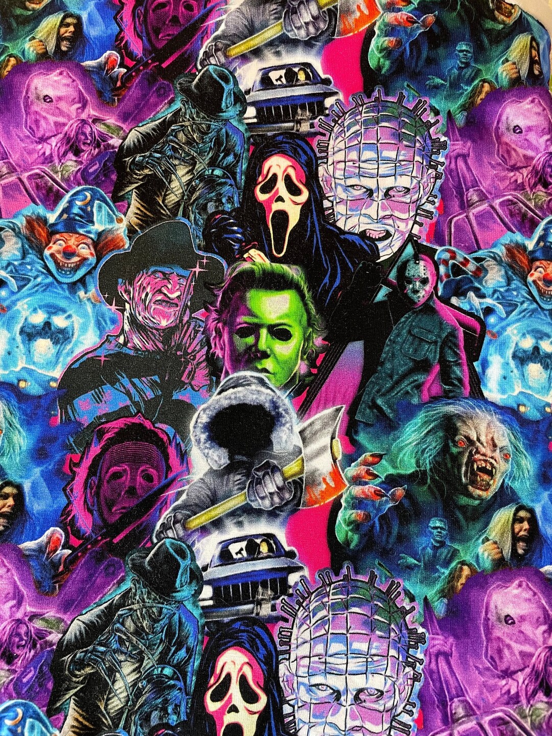 Halloween Fabric, Horror Movies, Fabric for Crafts, Fabric for Sewing ...