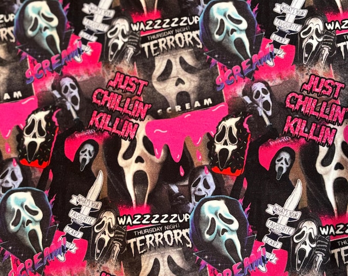 Horror Movie Fabric, Scary Movies, Halloween Fabric, Fabric for Crafts ...