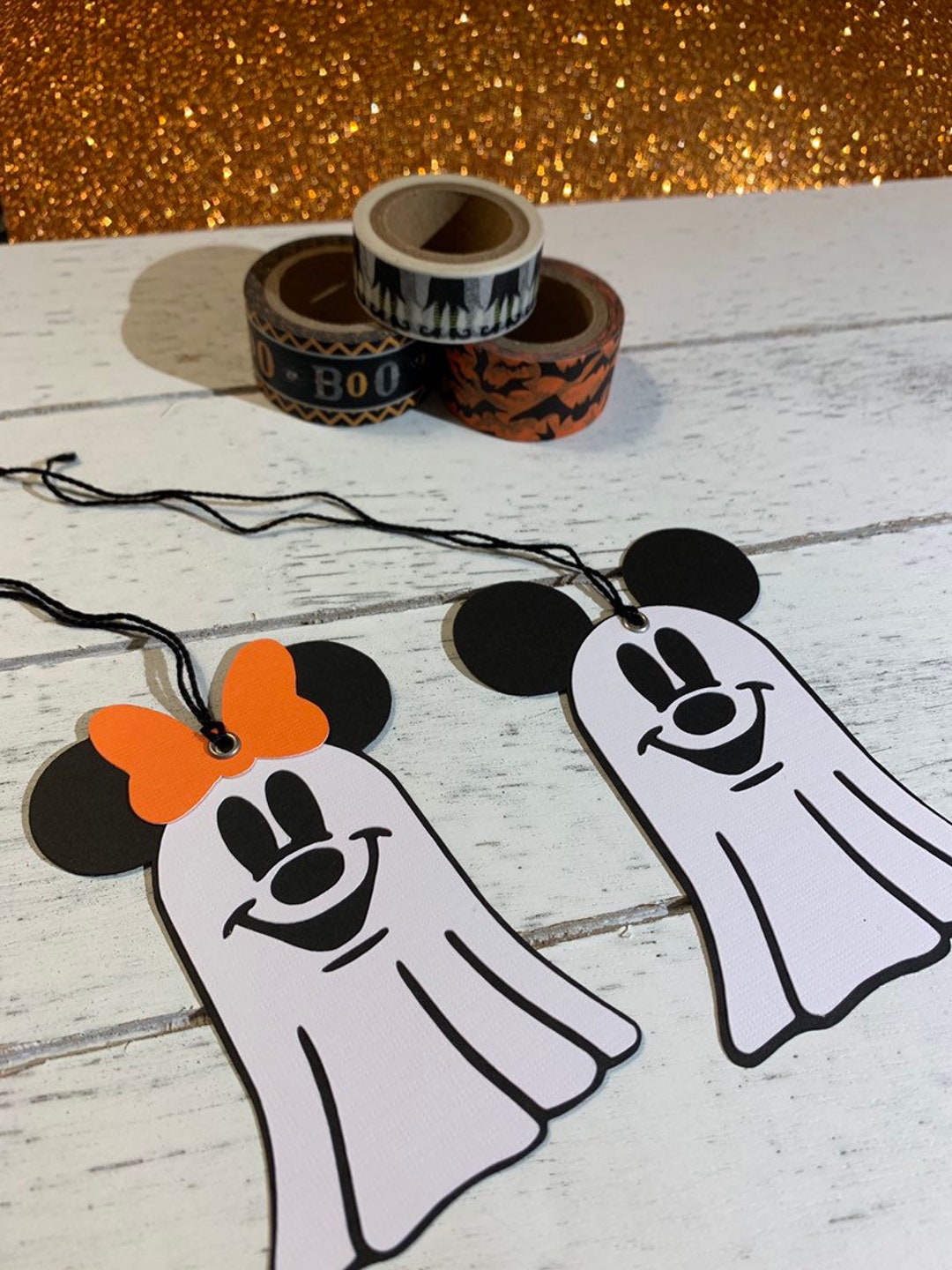 Mickey and Minnie Ghost Tags Gift Tags for Halloween Ghost - Etsy