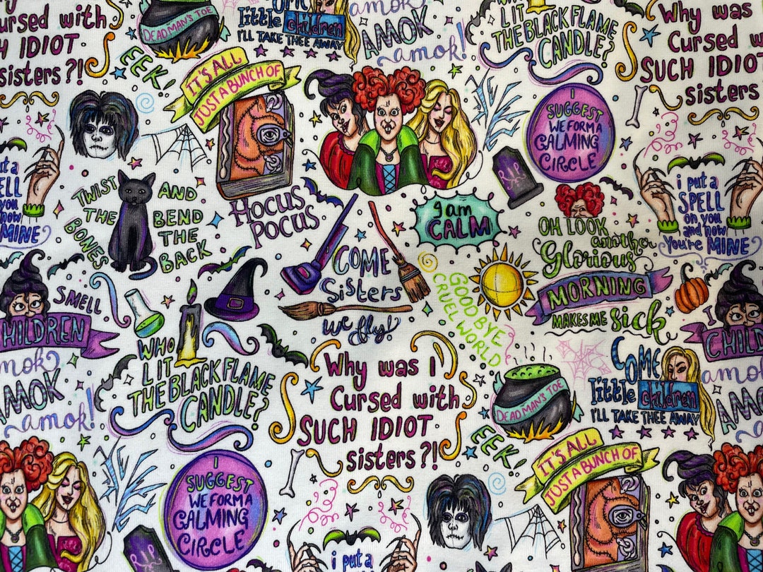 Hocus Pocus Fabric: Sanderson Sisters Cotton Lycra Blend - Etsy
