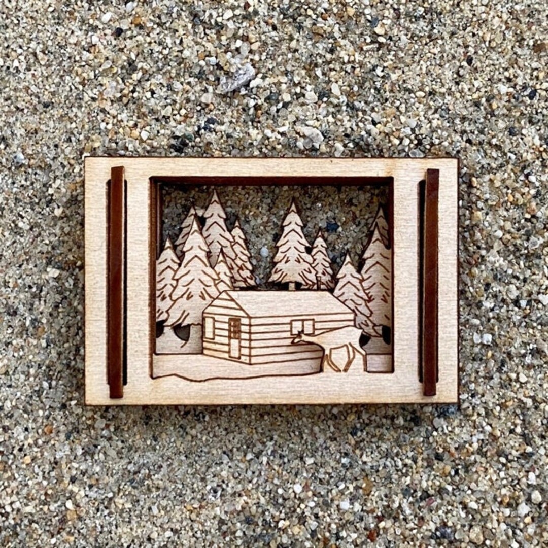 Log Cabin - Miniature Matchbox Scene - Etsy