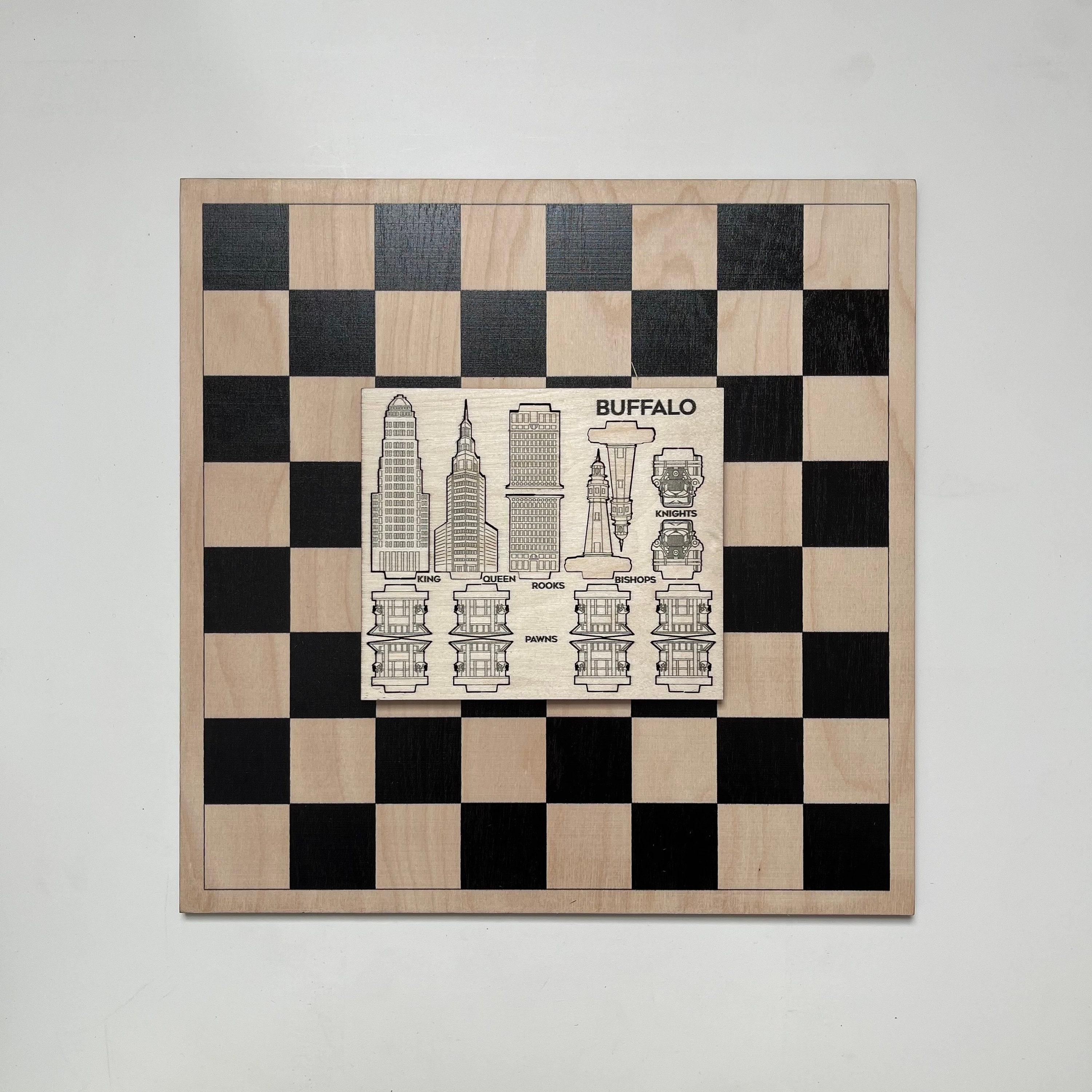 City Vs. City Chess Set Buffalo NY - Etsy