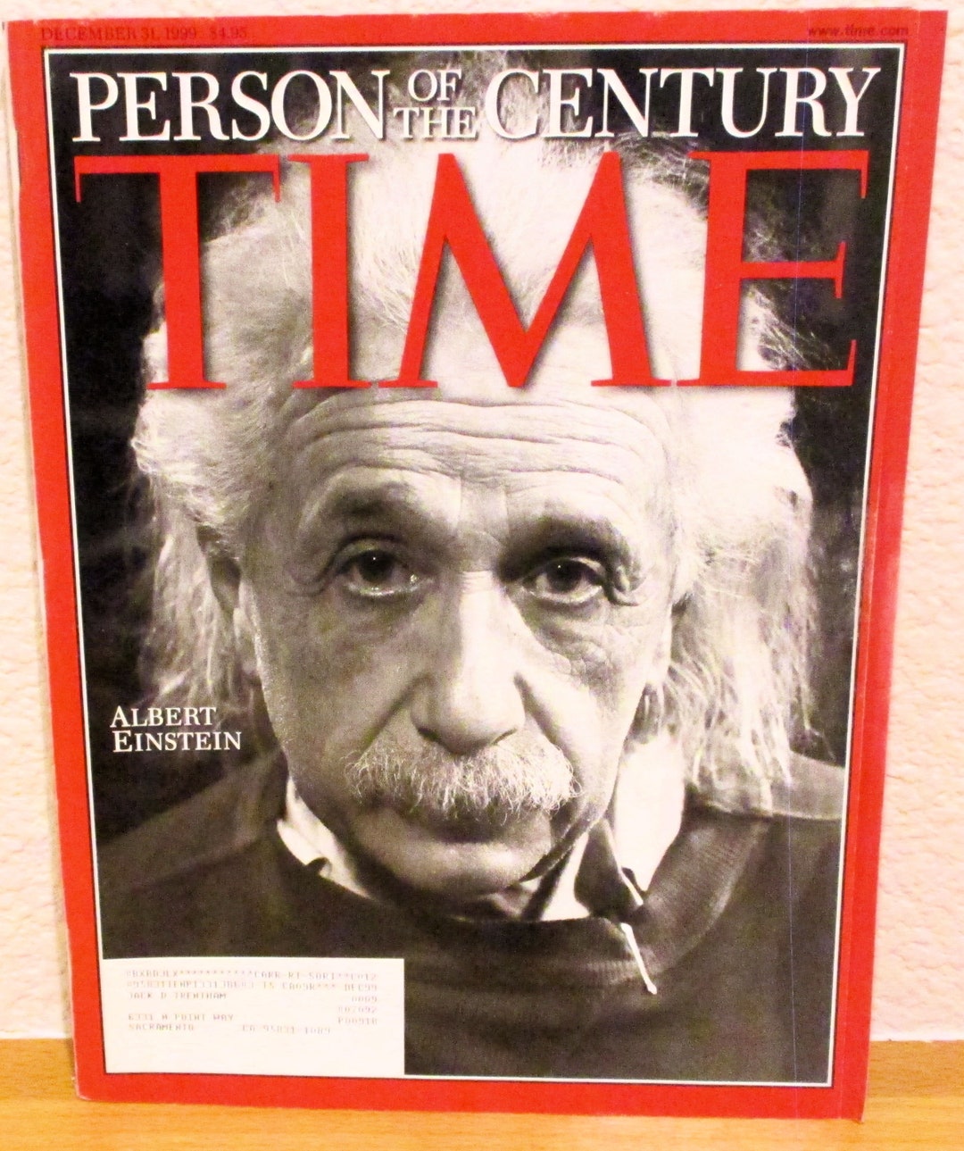ALBERT EINSTEIN Person of the Century, Time Magazine December 31, 1999 ...