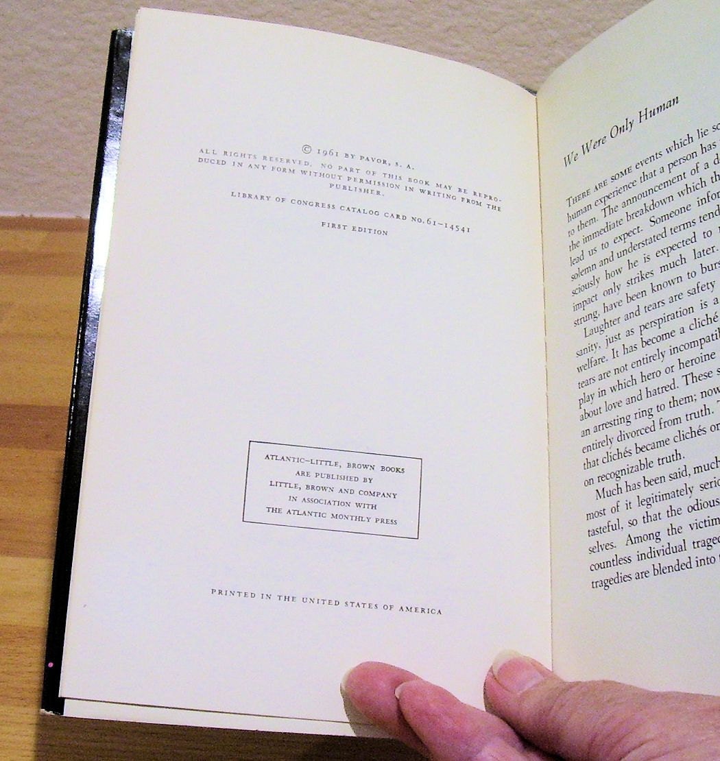 Peter Ustinov We Were Only Human First Edition 1961 - Etsy