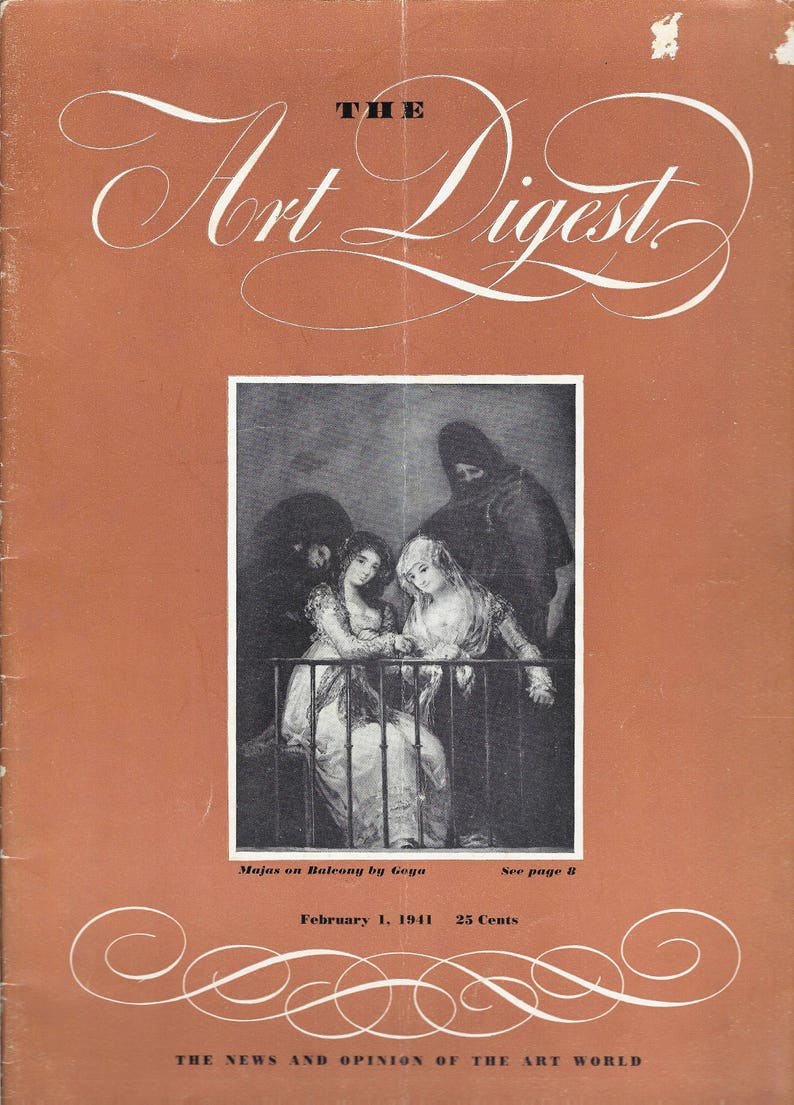 ART DIGEST Lot 0f 6 Issues, Dec 1938, Jan 1939, Mar April and Nov 1940 ...