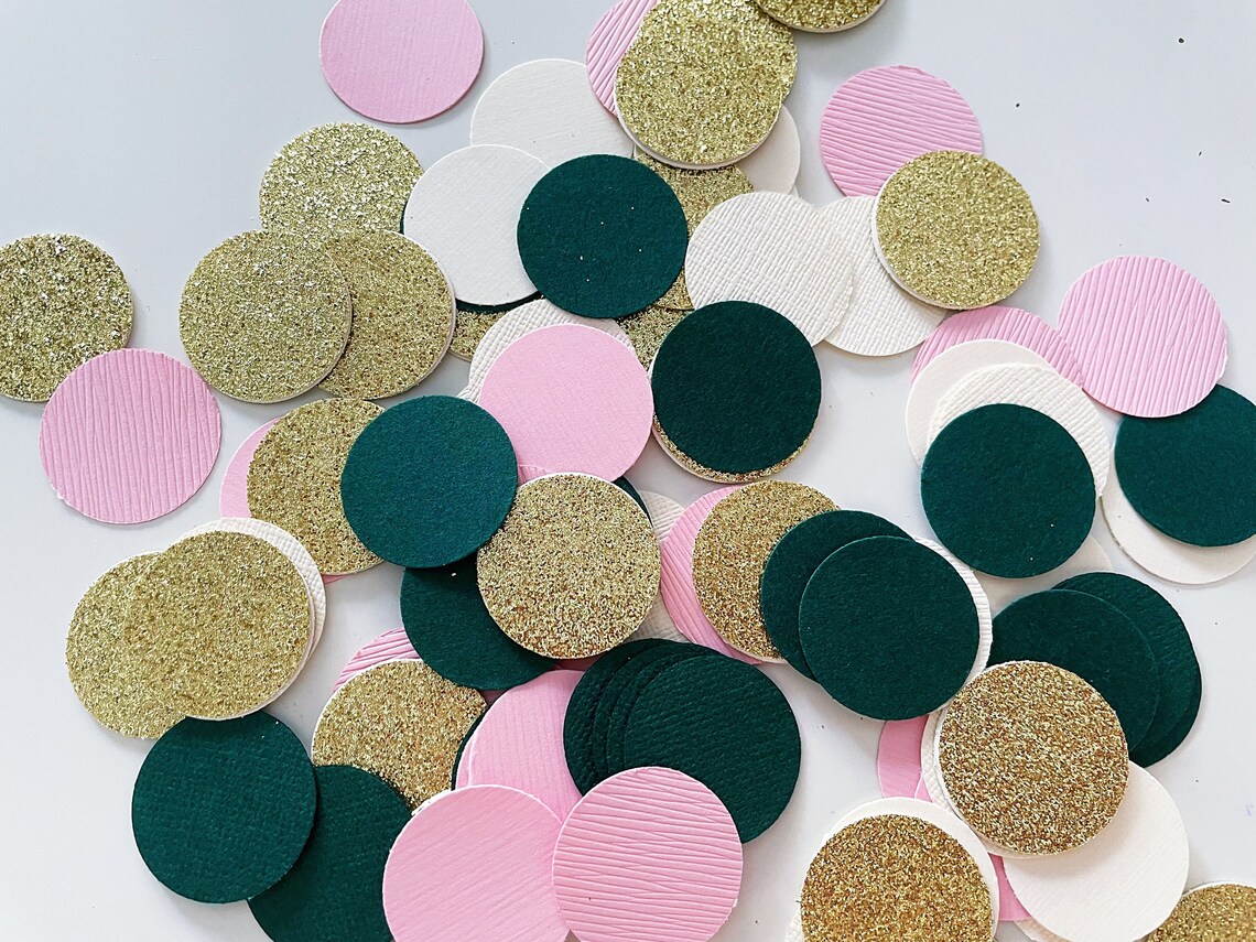 Green Pink and Gold Confetti Mix Jungle Party Decoration - Etsy