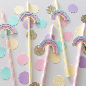Pastel Rainbow Paper Straws, Pastel Rainbow Party, Baby Shower Straws ...
