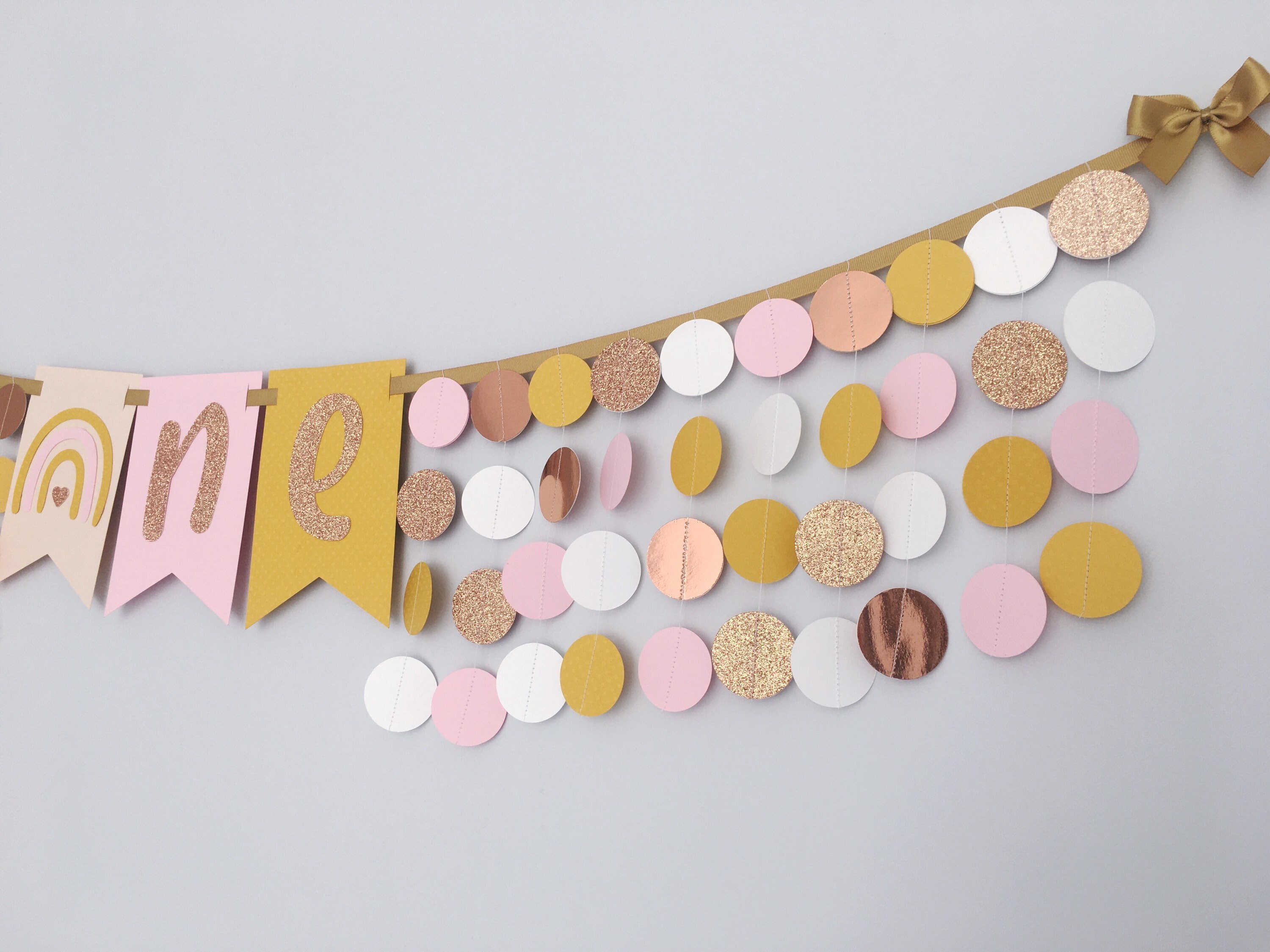 Boho Rainbow Party Banner First Birthday Banner Highchair | Etsy