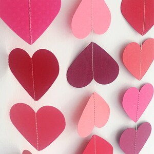 Heart Garland | Paper Garland | Red and Pink Hearts | Engagement Party ...