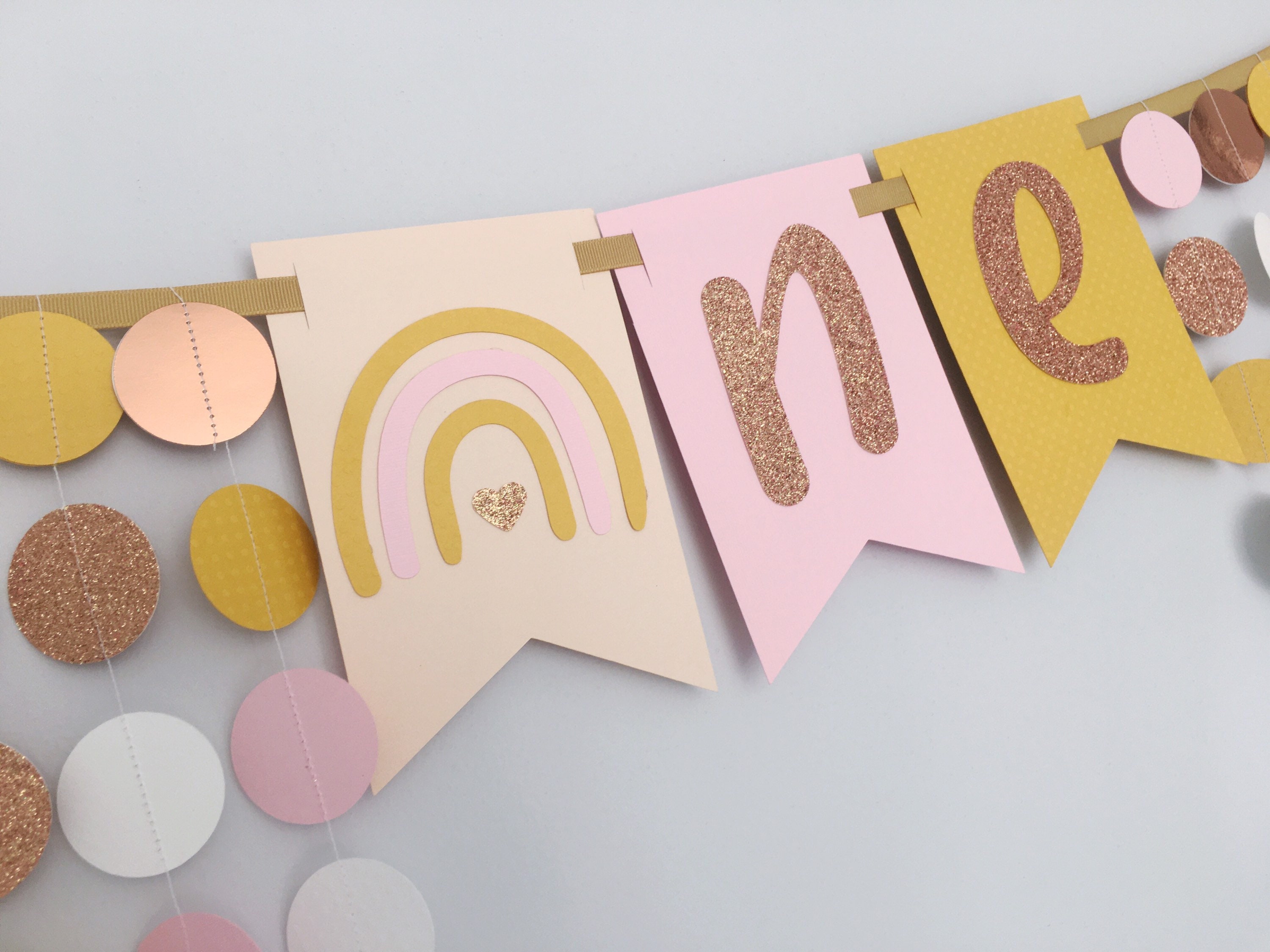 Boho Rainbow Party Banner, First Birthday Banner, Highchair Banner ...