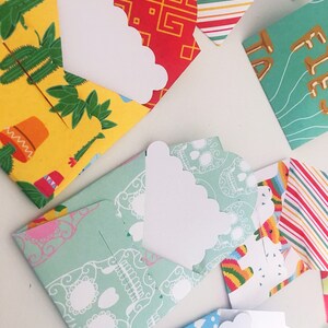 Bright Fiesta Themed Mini Envelope Set Mexican Party Party - Etsy