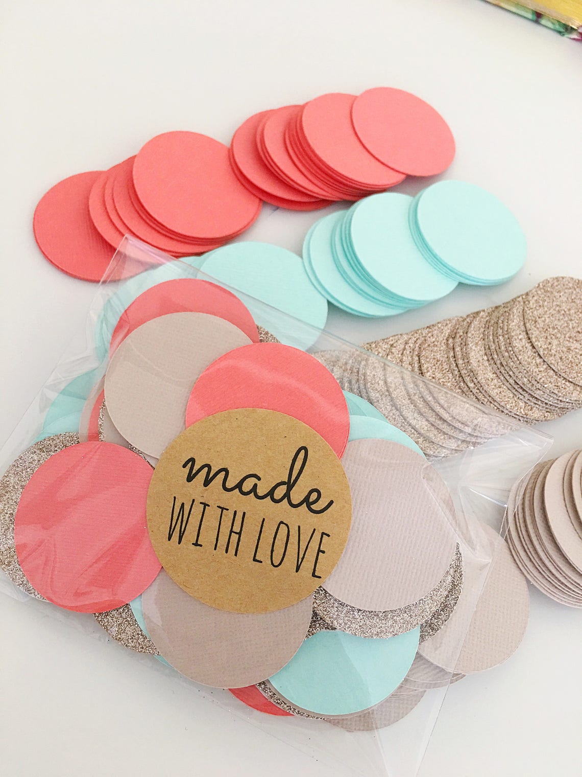 Birthday Confetti Table Confetti Party Decoration Coral - Etsy