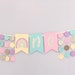 Pastel Rainbow First Birthday Banner, Highchair Banner, Cake Smash ...