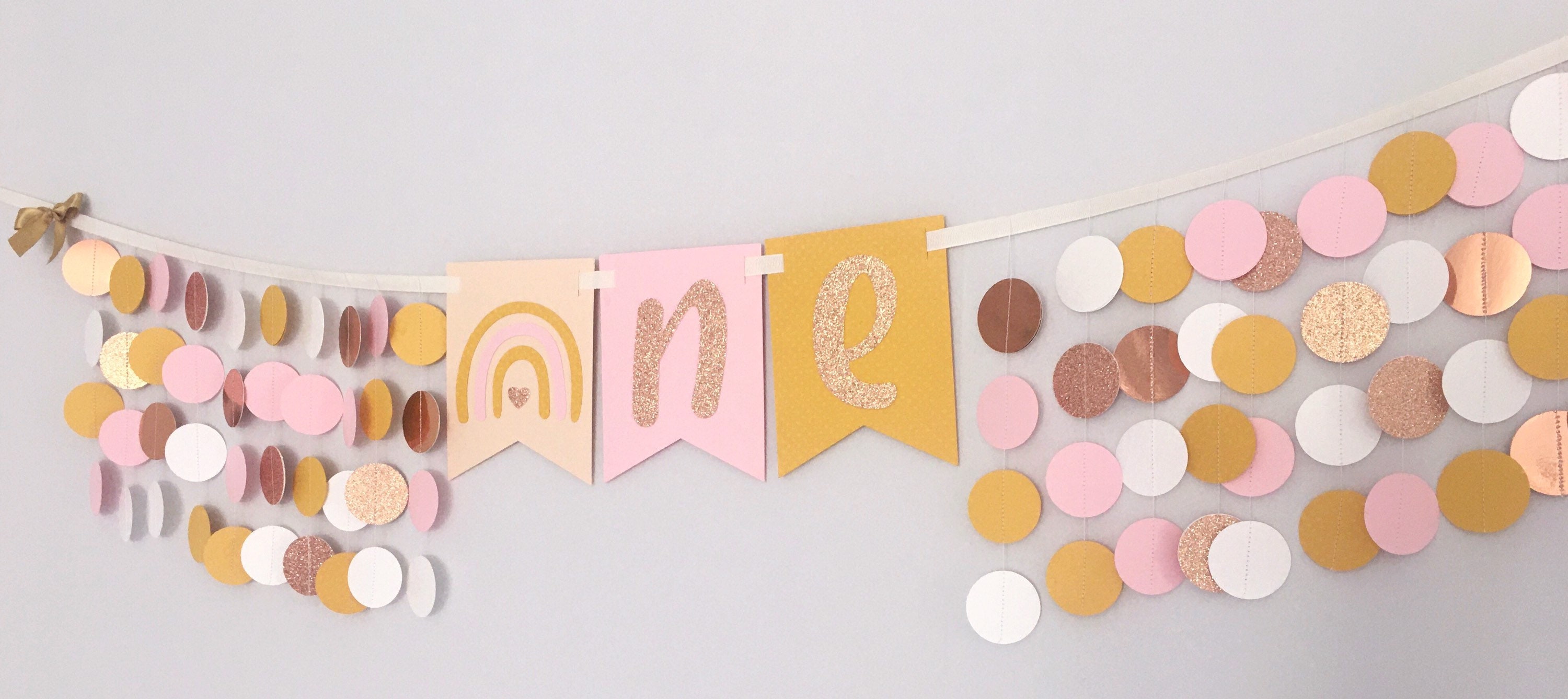 Boho Rainbow Party Banner First Birthday Banner Highchair | Etsy UK