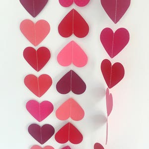 Heart Garland | Paper Garland | Red and Pink Hearts | Engagement Party ...
