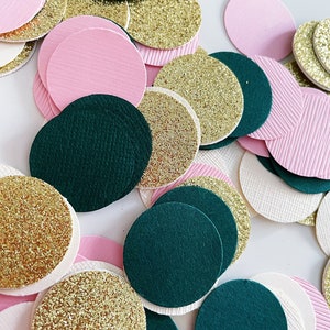 Green, Pink and Gold Confetti Mix, Jungle Party Decoration, Glitter ...