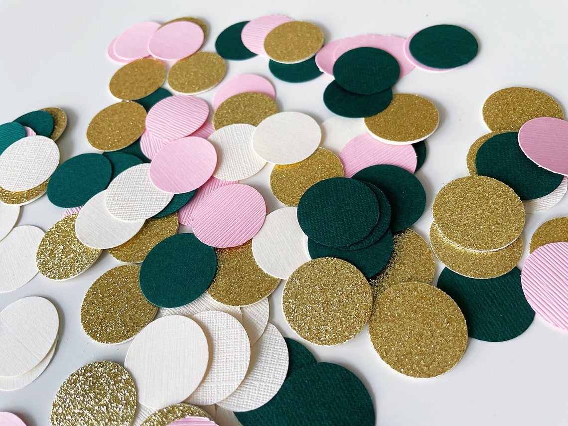 Green Pink and Gold Confetti Mix Jungle Party Decoration - Etsy