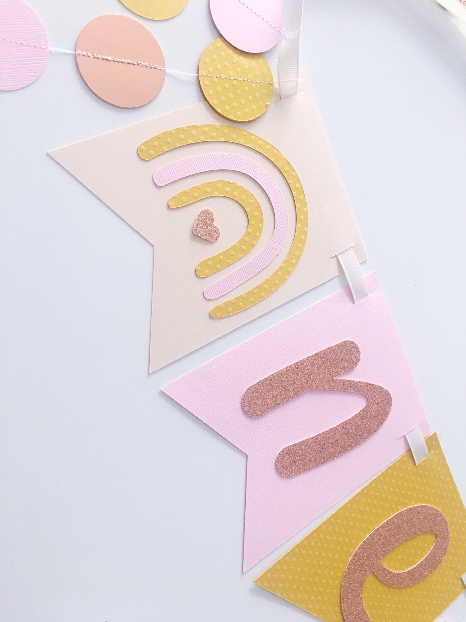 Boho Rainbow Party Banner First Birthday Banner Highchair - Etsy