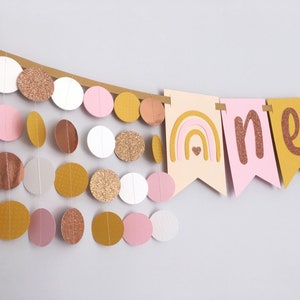 Boho Rainbow Party Banner, First Birthday Banner, Highchair Banner ...