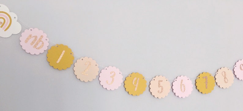 Boho Rainbow 12 Month Photo Banner, First Birthday, Rose Gold - Etsy UK
