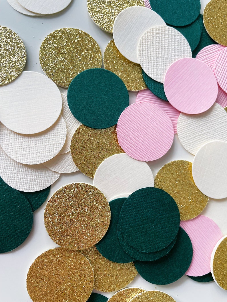 Green Pink and Gold Confetti Mix Jungle Party Decoration - Etsy