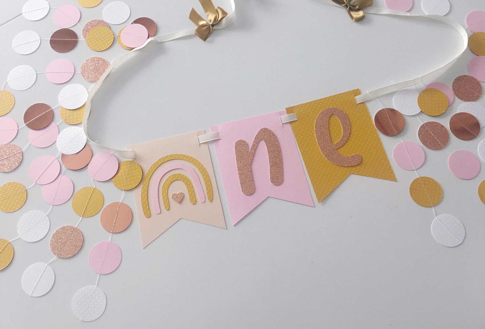 Boho Rainbow Party Banner First Birthday Banner Highchair - Etsy