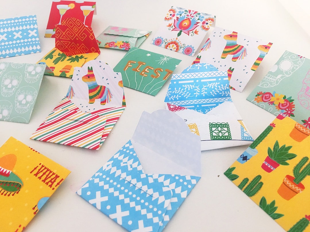 Bright Fiesta Themed Mini Envelope Set, Mexican Party, Party Bag Favour ...