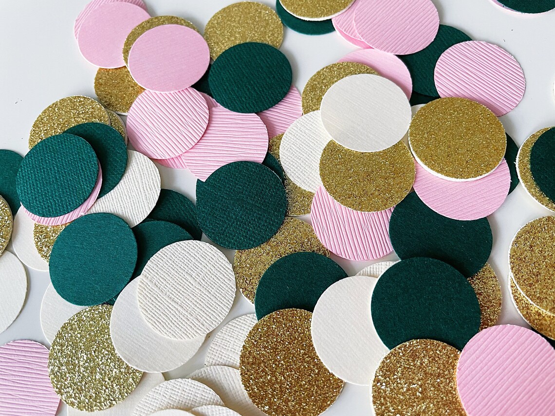 Green Pink and Gold Confetti Mix Jungle Party Decoration - Etsy
