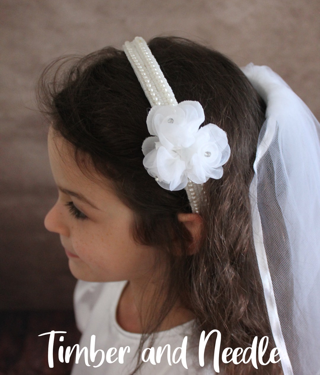 White First Communion Headband -veil Sold Separately -quick Ship - Etsy