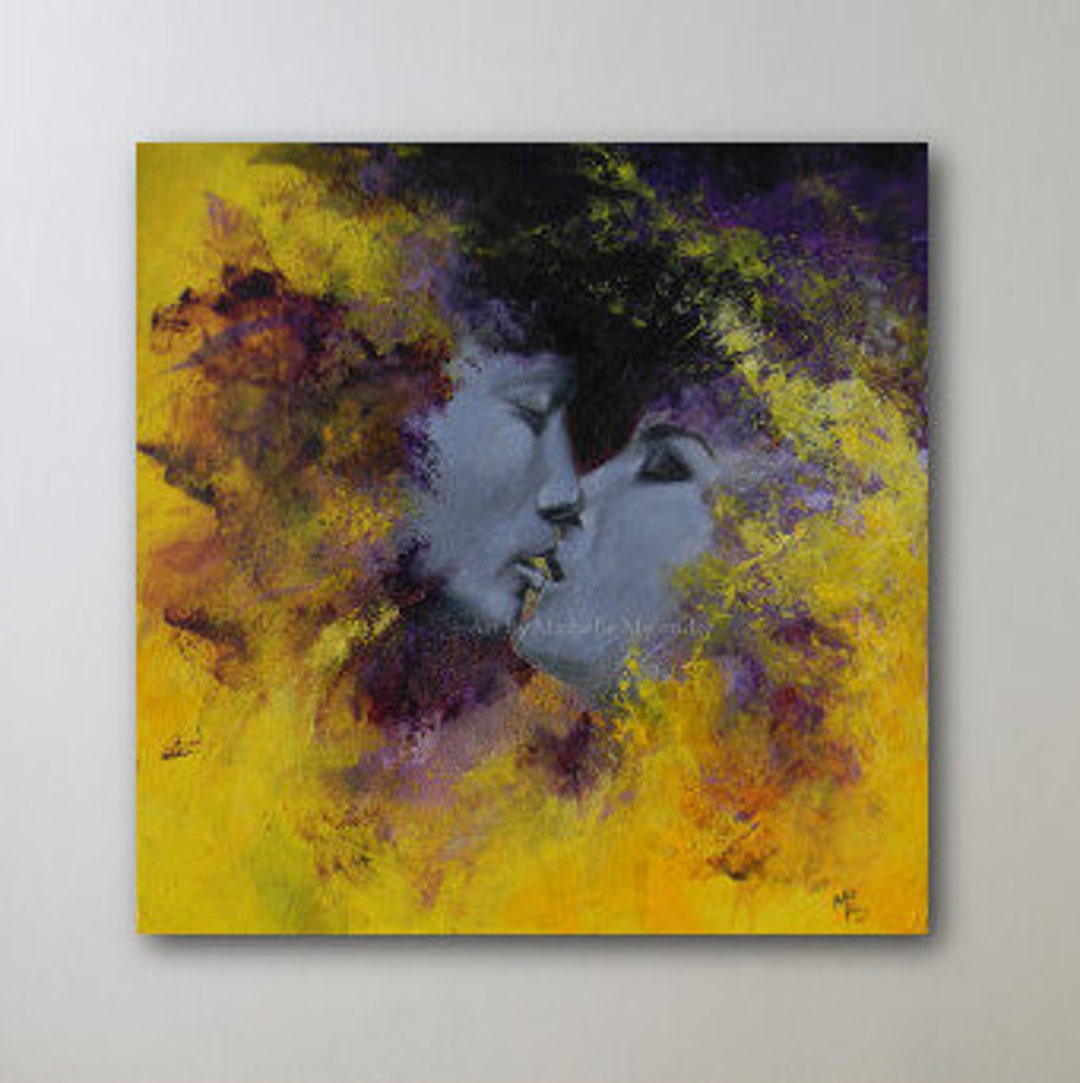 Abstract Painting Kiss Painting Original Painting Giclee Print Canvas ...