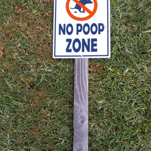 No Dog Pooping Zone Metal Yard Sign Reclaimed Wood Frame FREE SHIPPING ...