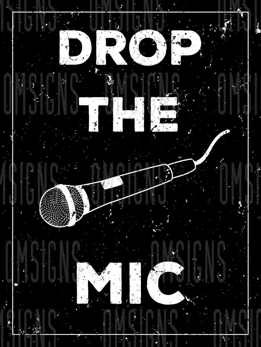 Drop the Mic Humorous Metal Sign Sticktreeprints Design - Etsy