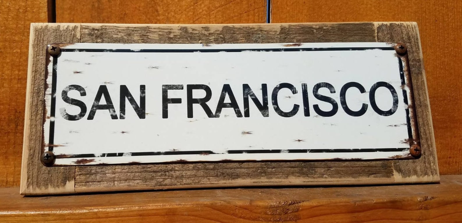 San Francisco Recycled Wood Framed Street Sign - Etsy