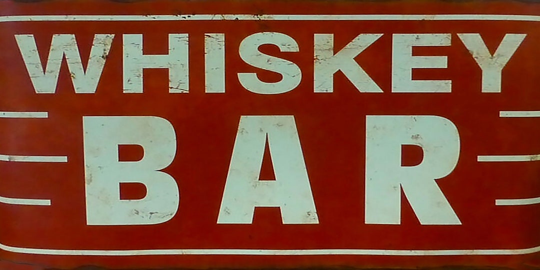 Whiskey Bar Metal Sign FREE SHIPPING Vintage Bourbon Bar Decor - Etsy