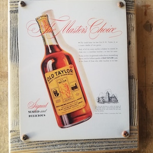 Old Taylor Bourbon Whiskey Metal Sign on Reclaimed Wood Frame - Etsy