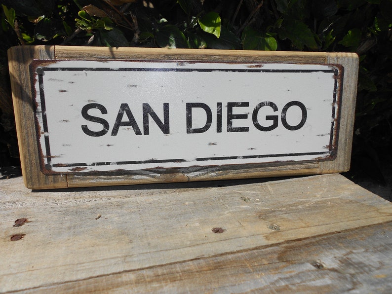 Custom Town Name Metal Street Sign on Reclaimed Wood Frame - Etsy