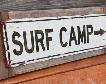 Swim-surf Metal Sign Coastal Decor Reclaimed Wood Frame Street | Etsy