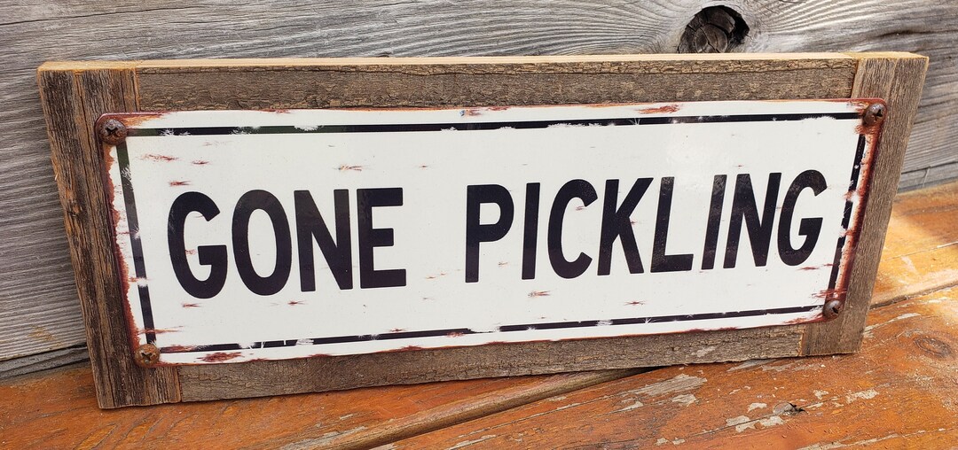Gone Pickling-pickleball Metal Sign Reclaimed Wood Frame FREE SHIPPING ...