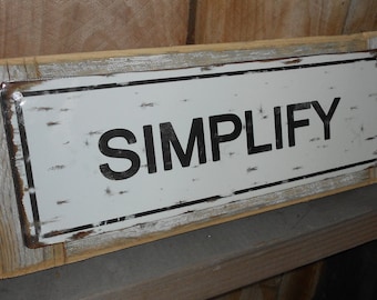 Wood Simplify Sign - Etsy