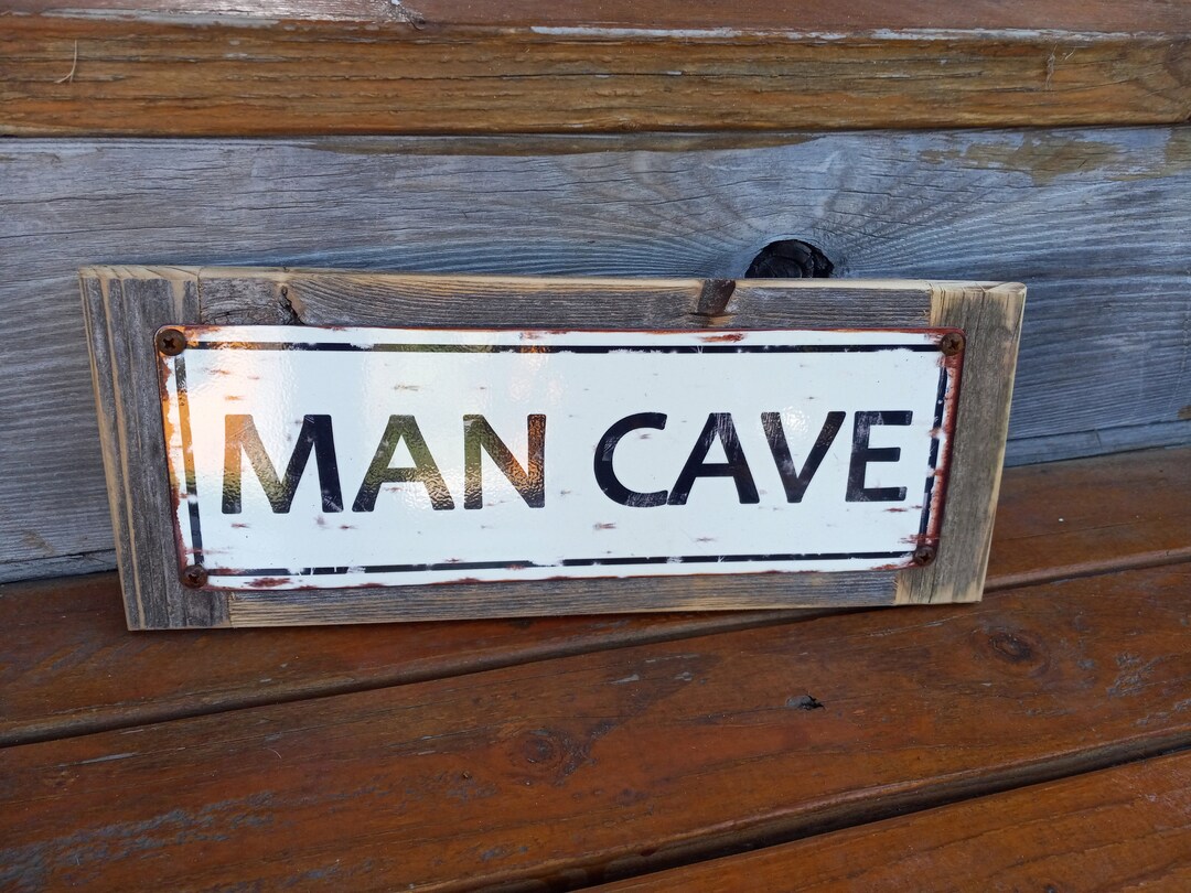 Recycled Wood Framed Street Sign-man Cave - Etsy