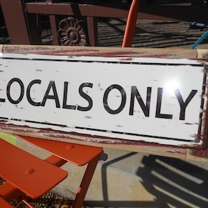 Locals Only Metal Street Sign Reclaimed Wood Frame - Etsy