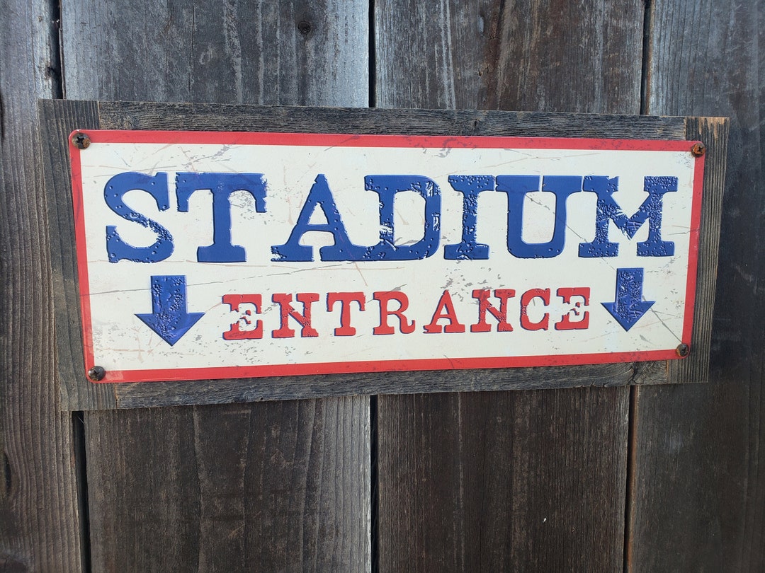 Vintage Stadium Entrance Metal Sign Sports Decor Football Baseball ...