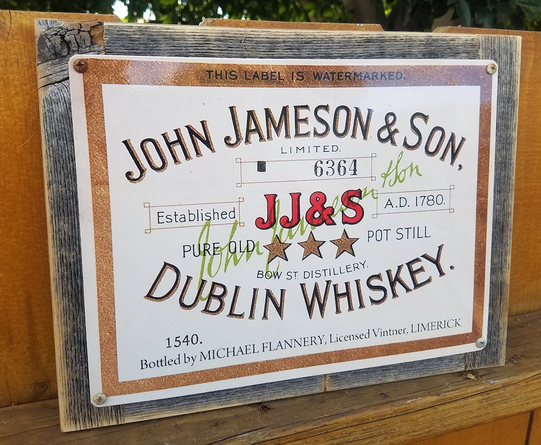 John Jameson Dublin Whiskey Ad Metal Sign Barn Wood Frame FREE SHIPPING ...