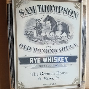 Sam Thompson Rye Whiskey Label-recycled Wood Framed Sign - Etsy