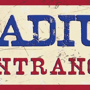 Vintage Stadium Entrance Metal Sign Sports Decor Football Baseball ...