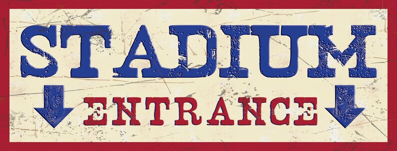 Vintage Stadium Entrance Metal Sign Sports Decor Football | Etsy