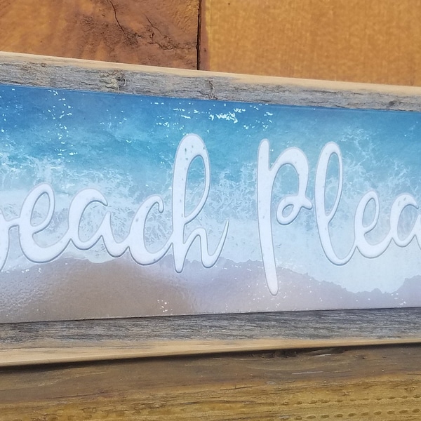 Beach Please Wood Sign - Etsy