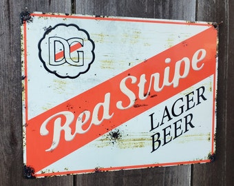 Jamaican Red Stripe Beer Wood Carving, Breweriana Wood Sign, One of a ...