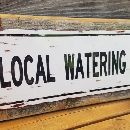 Local Watering Hole Metal Sign Reclaimed Wood Frame FREE - Etsy