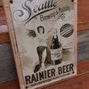 Vintage Swimming Pool Metal Sign Reclaimed Wood Frame FREE SHIPPING - Etsy
